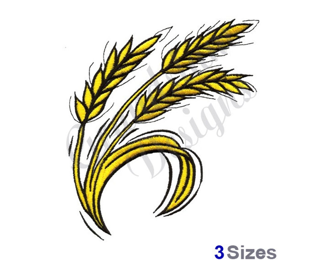 Curved Wheat Stalk - Machine Embroidery Design, Embroidery Designs ...