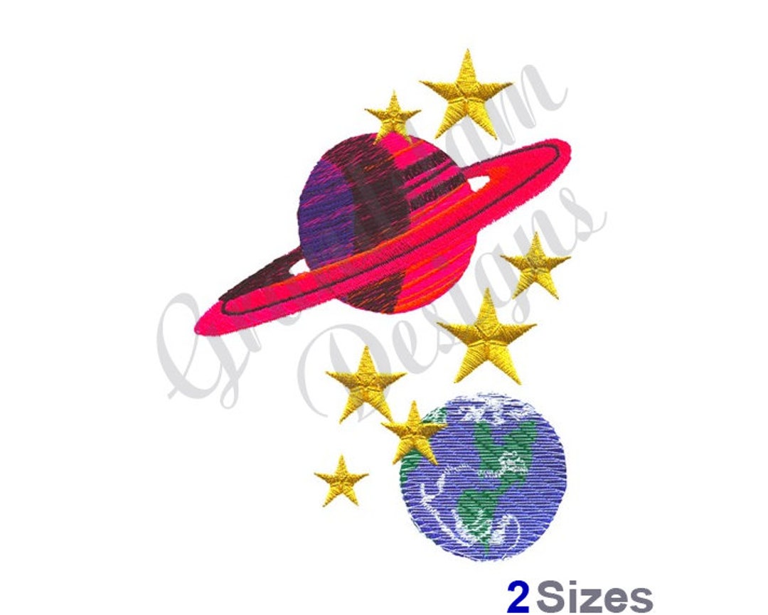 Outer Space Planets - Machine Embroidery Design - Etsy