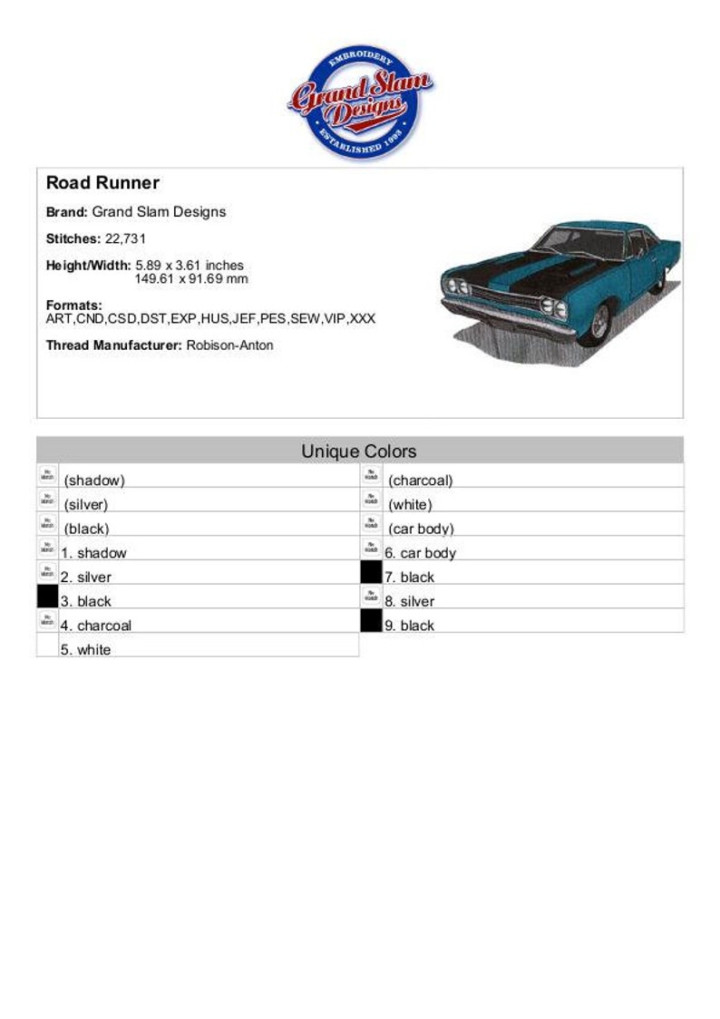 Road Runner - Machine Embroidery Design - Etsy