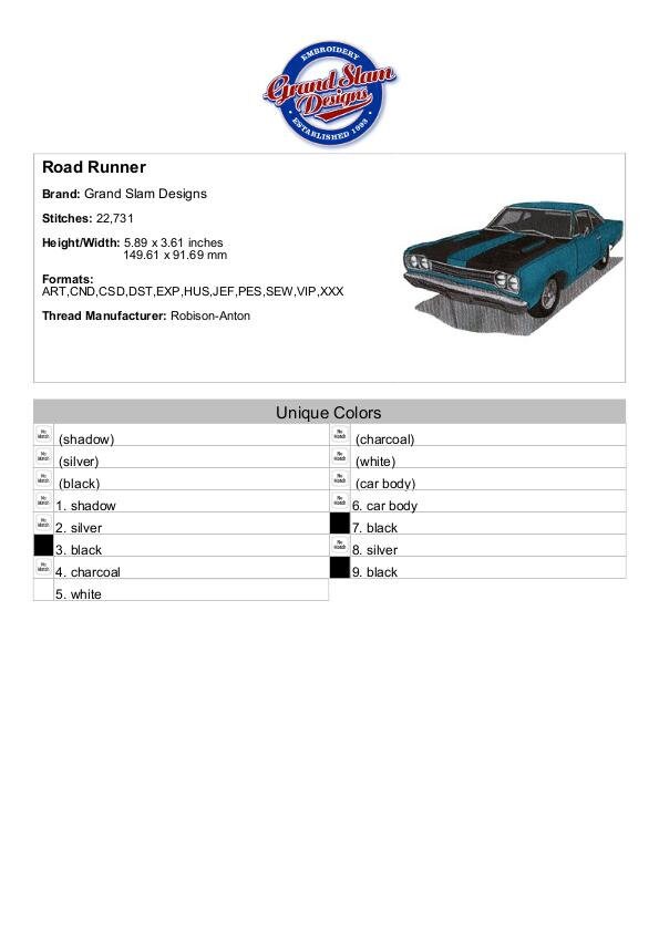 Road Runner - Machine Embroidery Design - Etsy