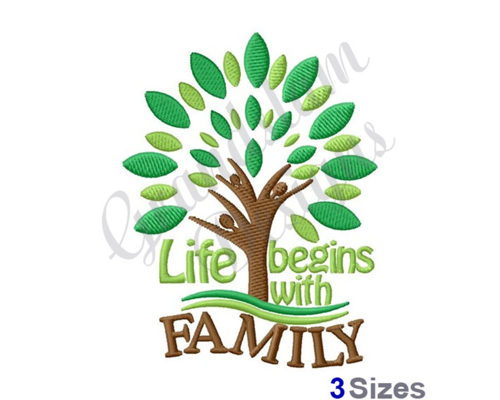 Family Tree Life Begins With Family Machine Embroidery | Etsy