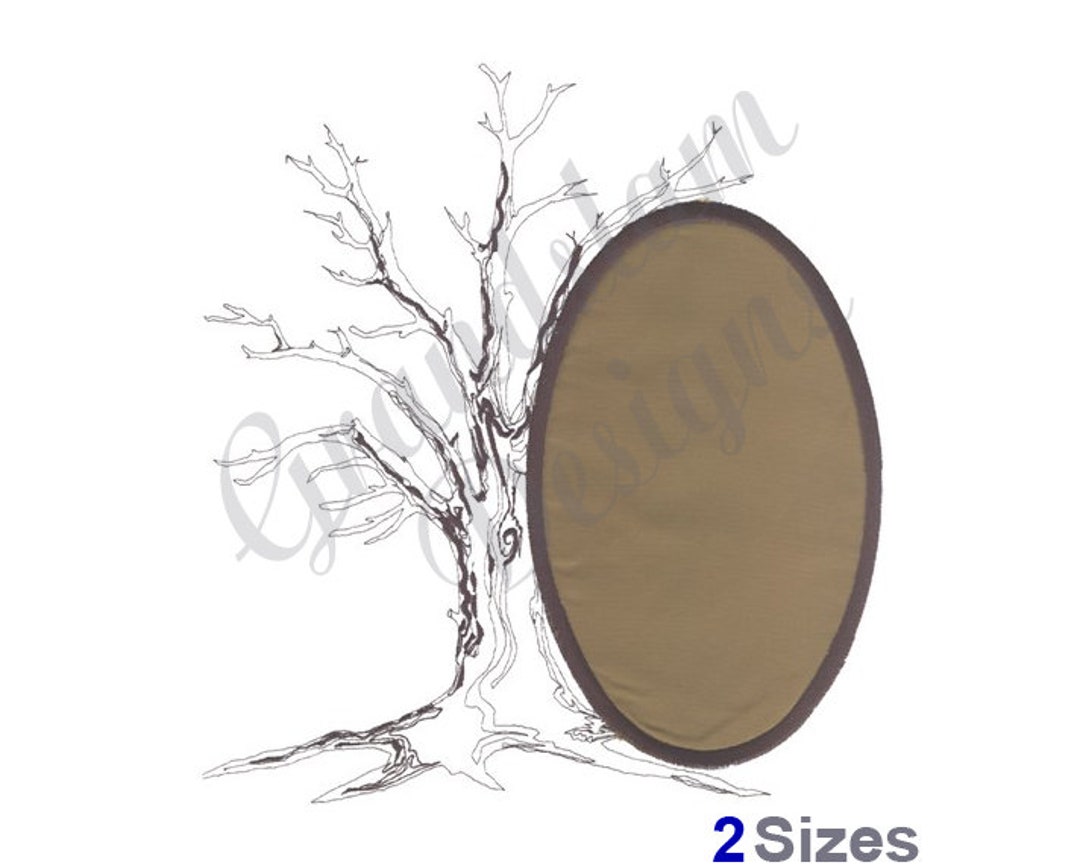 Family Tree Oval Appliqué - Machine Embroidery Design - Etsy
