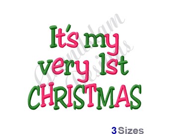 Baby's First Christmas Machine Embroidery Design, Embroidery Designs ...