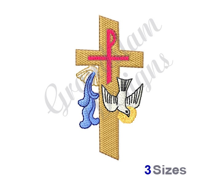Baptism Cross - Machine Embroidery Design - Etsy