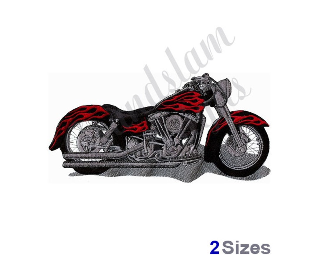Cruiser Motorcycle - Machine Embroidery Design, Embroidery Designs ...