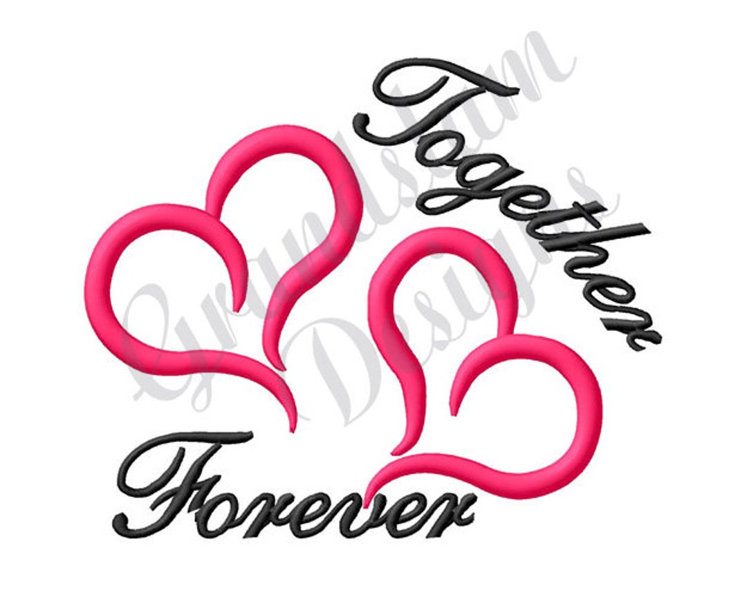Together Forever Hearts - Machine Embroidery Design - Etsy