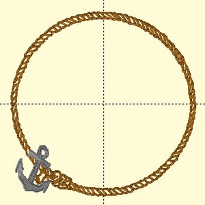 Anchor Rope Border Frame -machine Embroidery Design, Embroidery Designs ...