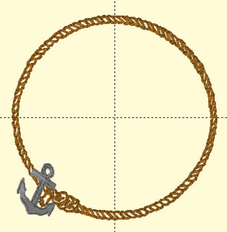 Anchor Rope Border Frame machine Embroidery Design - Etsy