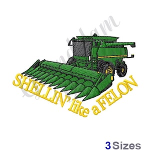 Green Combine - Machine Embroidery Design - Etsy