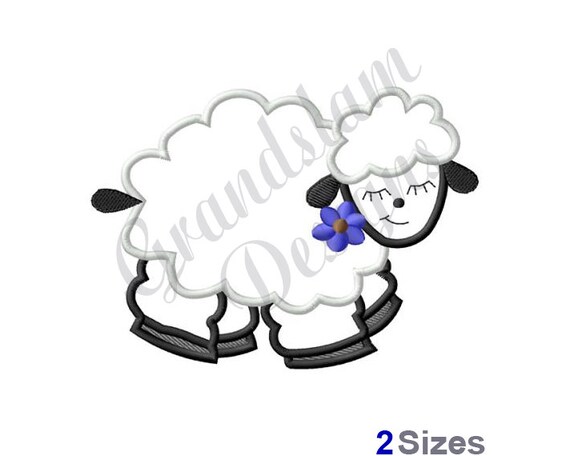 Applique Sheep Machine Embroidery Design | Etsy