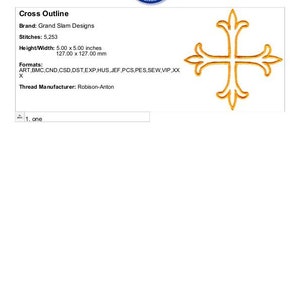 Cross Outline - Machine Embroidery Design, Embroidery Designs, Machine ...