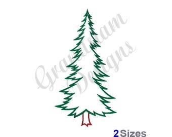 Evergreen Tree Machine Embroidery Design