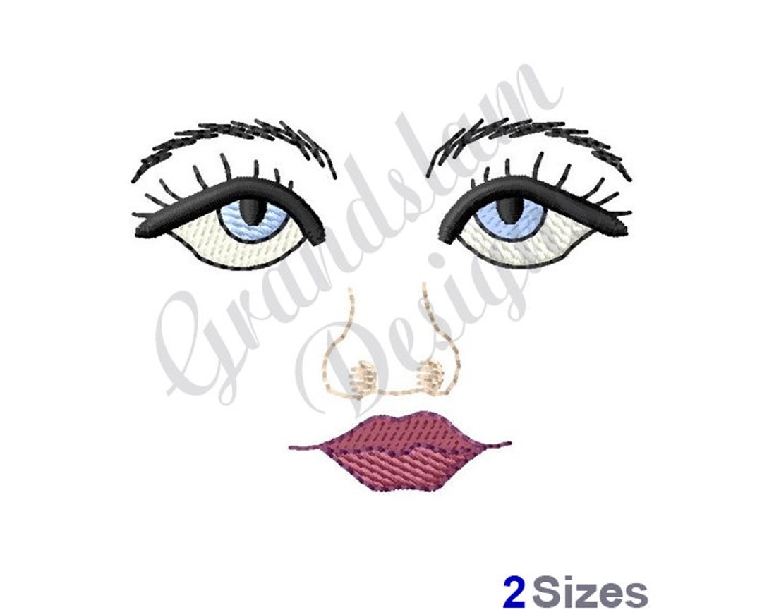 Doll Face Woman - Machine Embroidery Design - Etsy