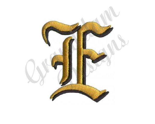 Old English Letter E - Machine Embroidery Design - Etsy