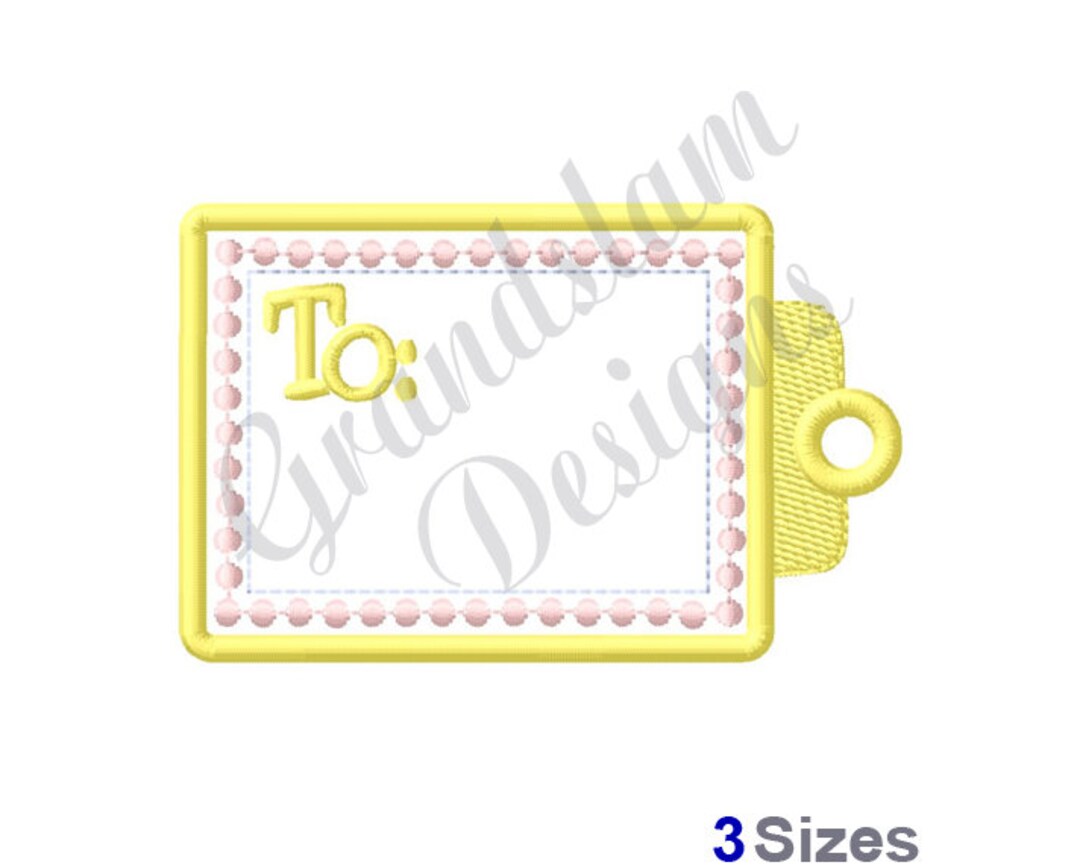 Applique Tag - Machine Embroidery Design, Embroidery Designs, Machine ...