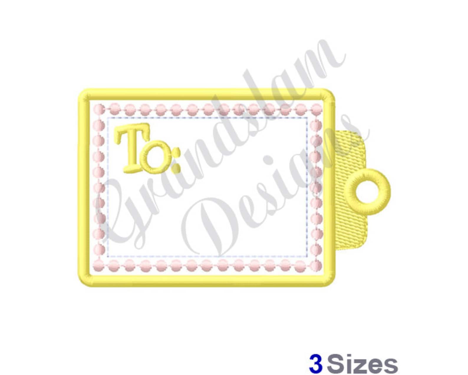 Applique Tag Machine Embroidery Design Embroidery Designs - Etsy
