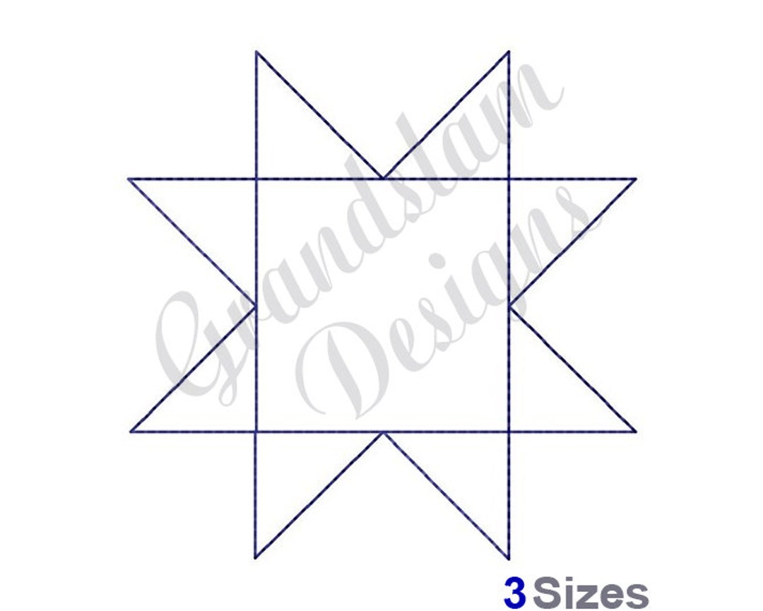 8 Point Star Quilt - Machine Embroidery Design, Embroidery Designs ...