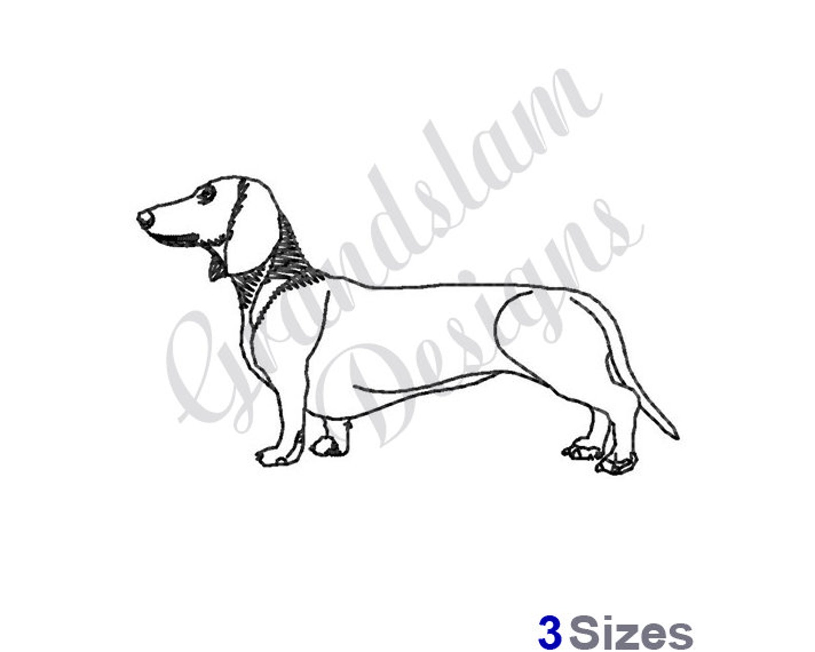 Dachshund Dog Outline Machine Embroidery Design - Etsy