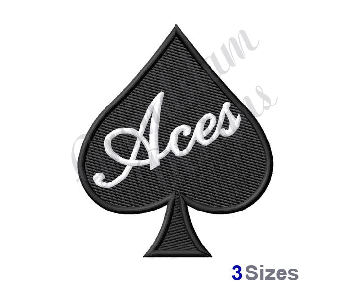 Ace of Spades Machine Embroidery Design | Etsy