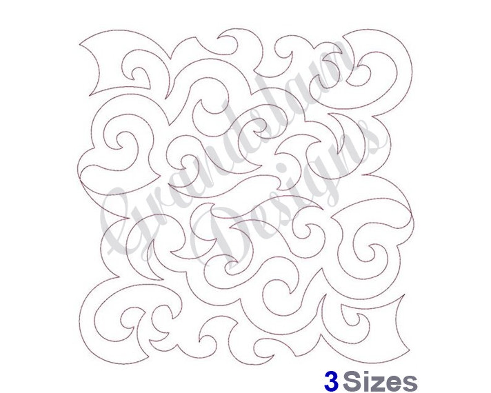 Waves Block Continuous Stitch Quilt Block Machine Embroidery - Etsy