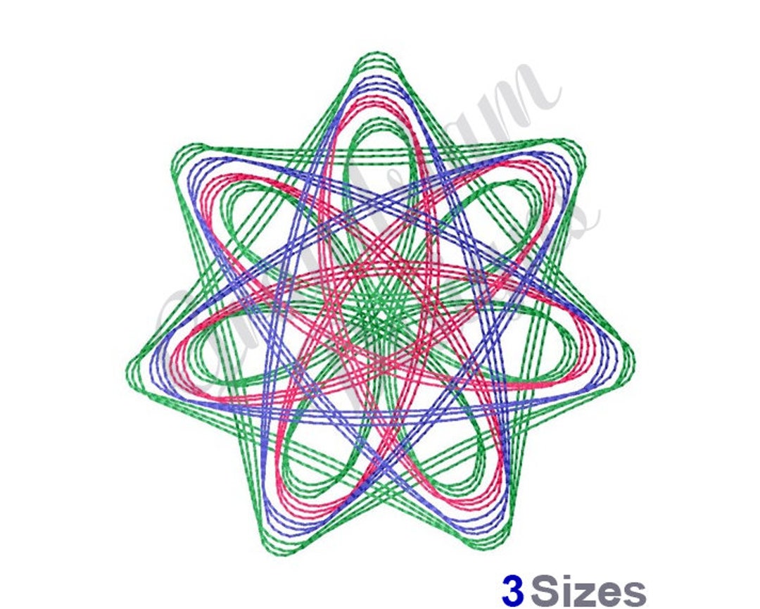 Mulitcolor Spirograph Redwork - Machine Embroidery Design, Embroidery ...