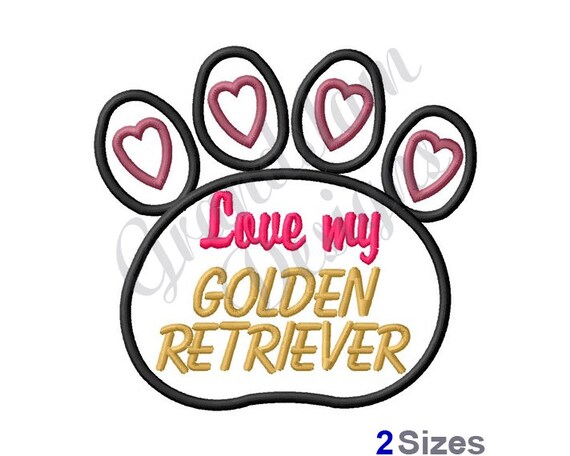 Golden Retriever machine Embroidery Design Embroidery | Etsy