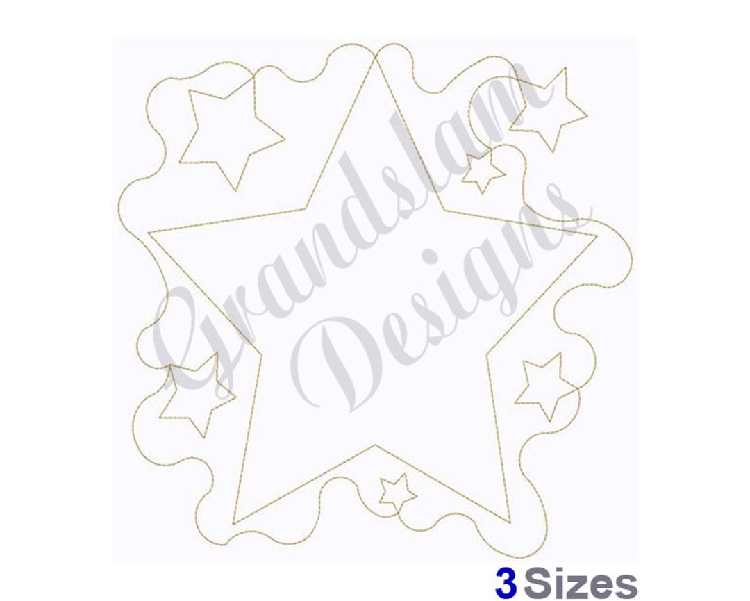 Star Outline -machine Embroidery Design, Embroidery Designs, Machine ...