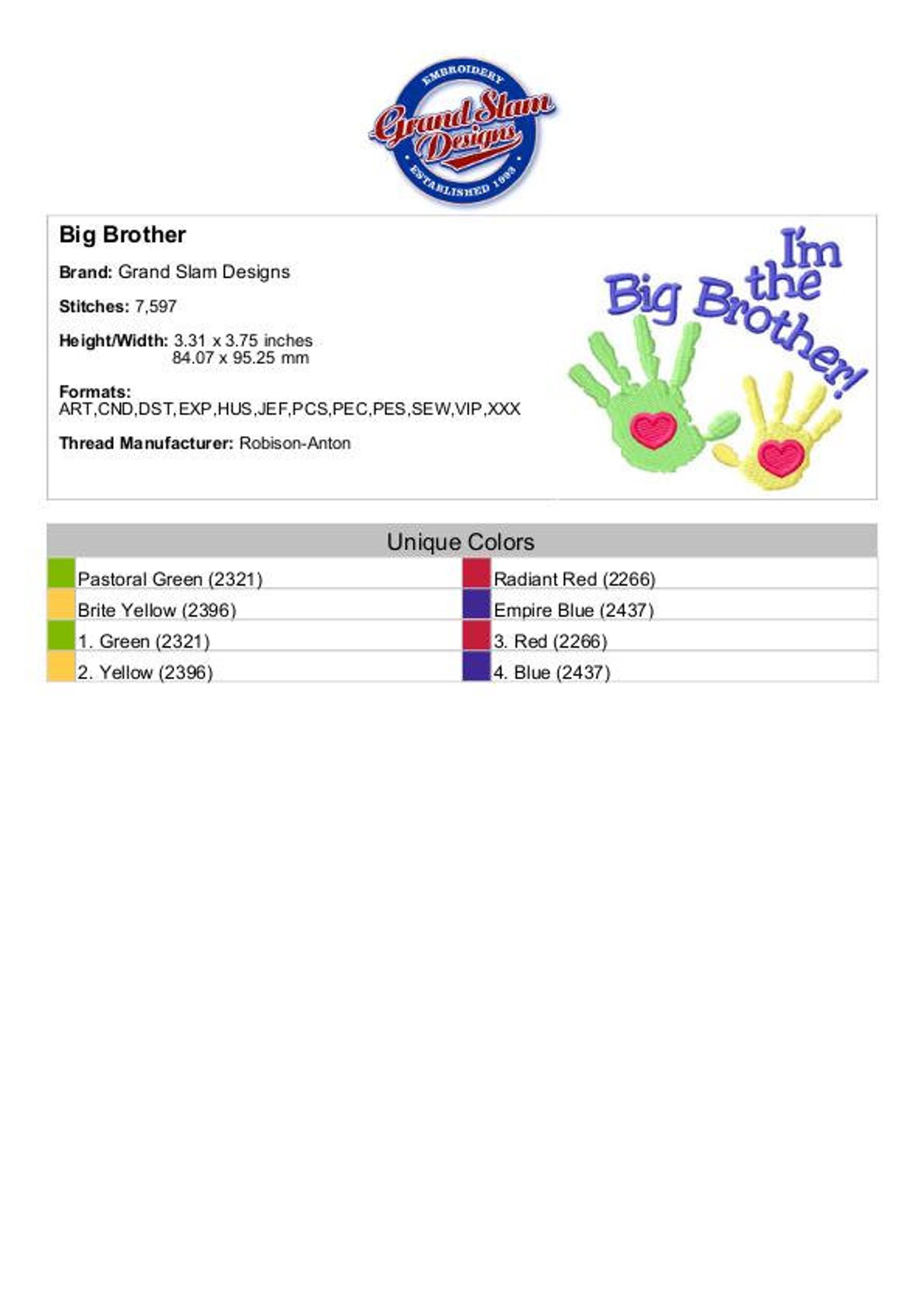 Big Brother - Machine Embroidery Design - Etsy