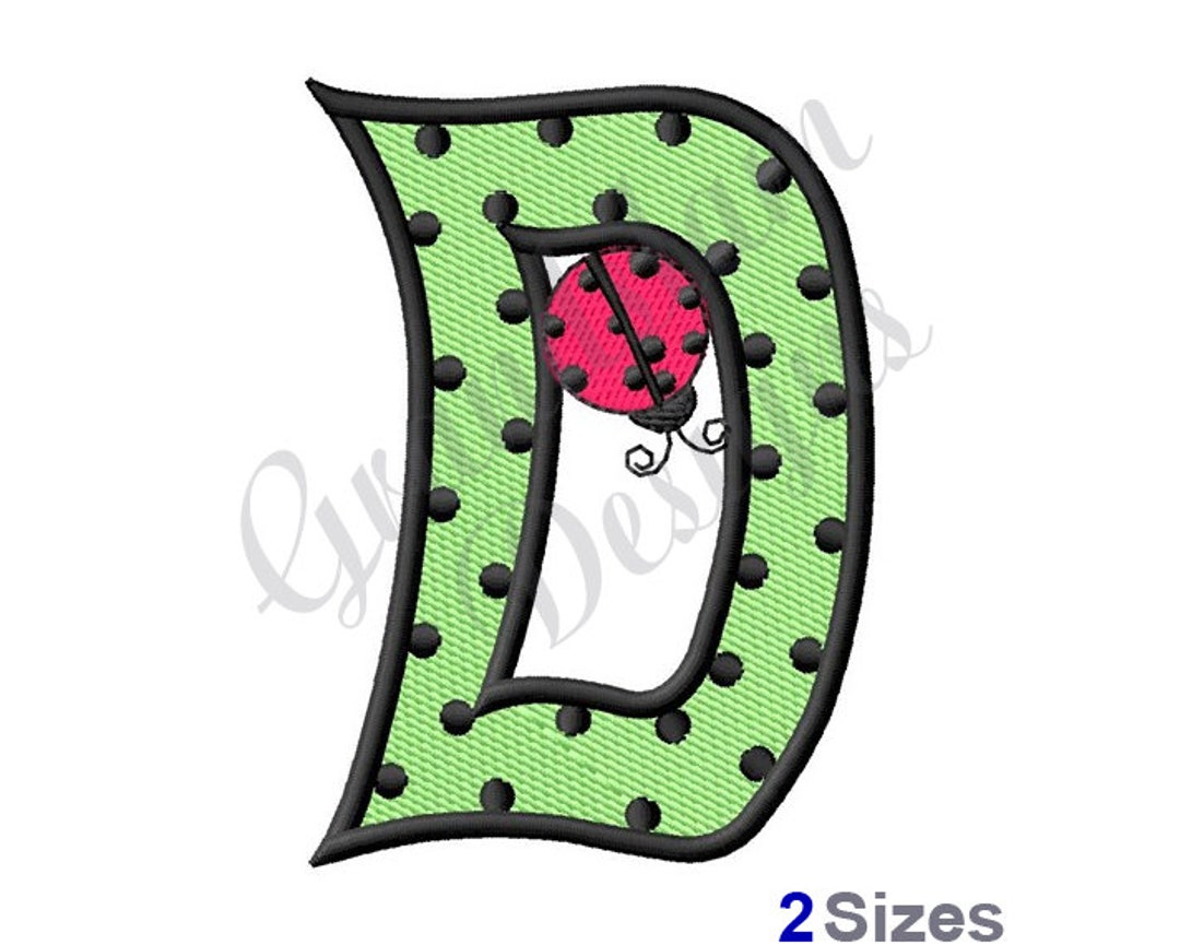 Ladybug Letter D - Machine Embroidery Design - Etsy