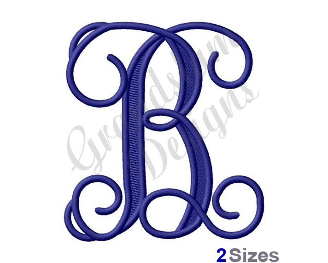Vining Monogram Letter B - Machine Embroidery Design - Etsy