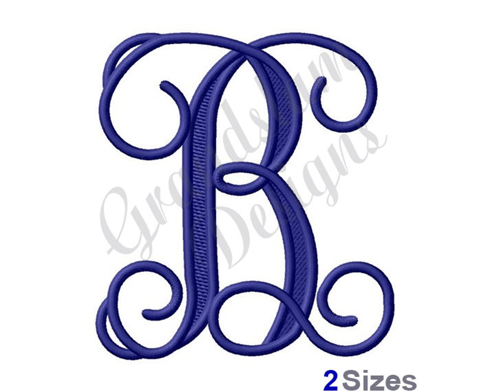 Vining Monogram Letter B Machine Embroidery Design | Etsy