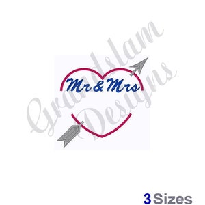 Mr & Mrs Split Wedding Heart -machine Embroidery Design, Embroidery ...