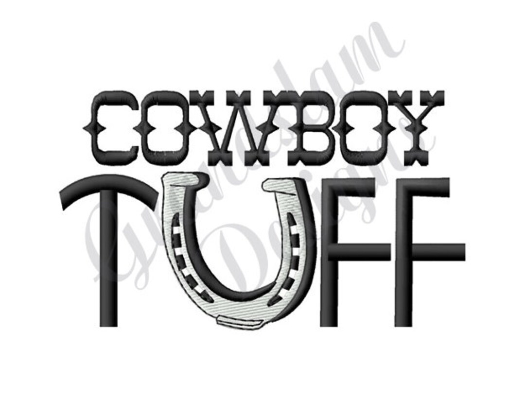 Cowboy Tuff Horseshoe - Machine Embroidery Design - Etsy