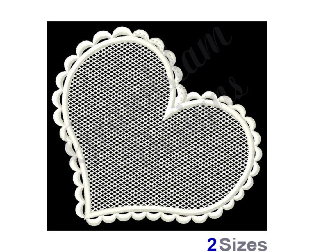 Fsl Blank Heart - Free Standing Lace Machine Embroidery Design ...