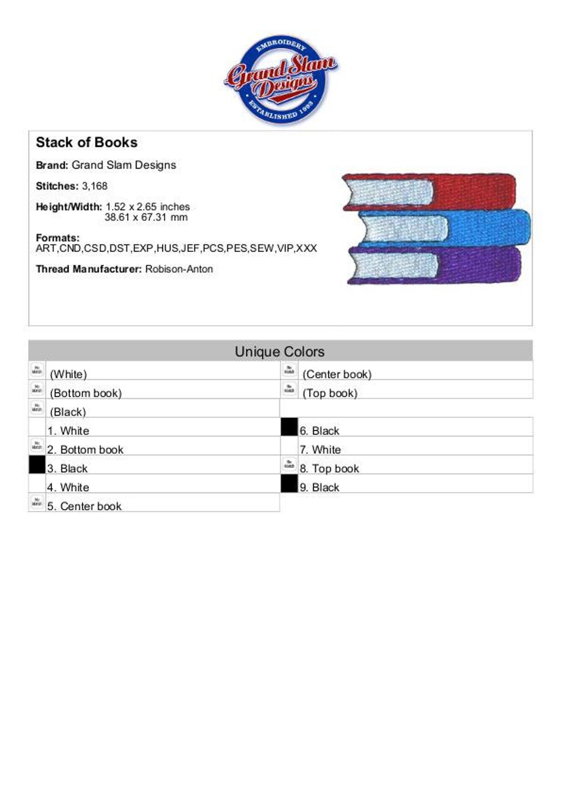 Stack of Books - Machine Embroidery Design, Embroidery Designs, Machine ...
