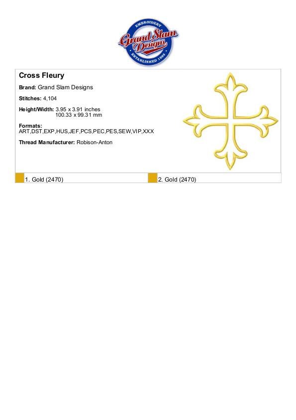 Cross Fleury - Machine Embroidery Design - Etsy
