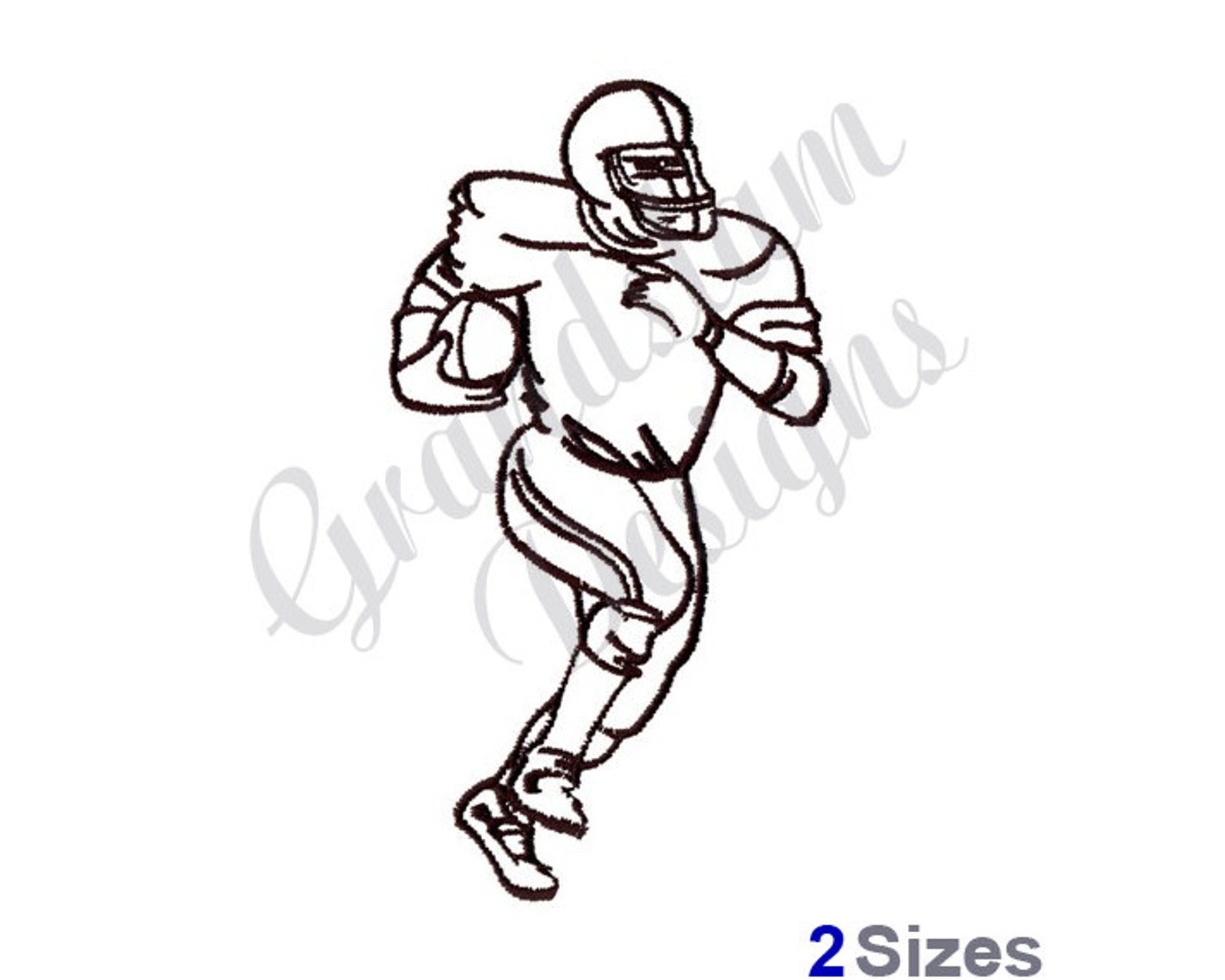 Football Player Outline Machine Embroidery Design - Etsy