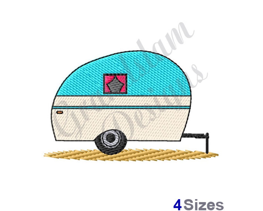 Travel Trailer- Machine Embroidery Design, Embroidery Designs, Machine ...
