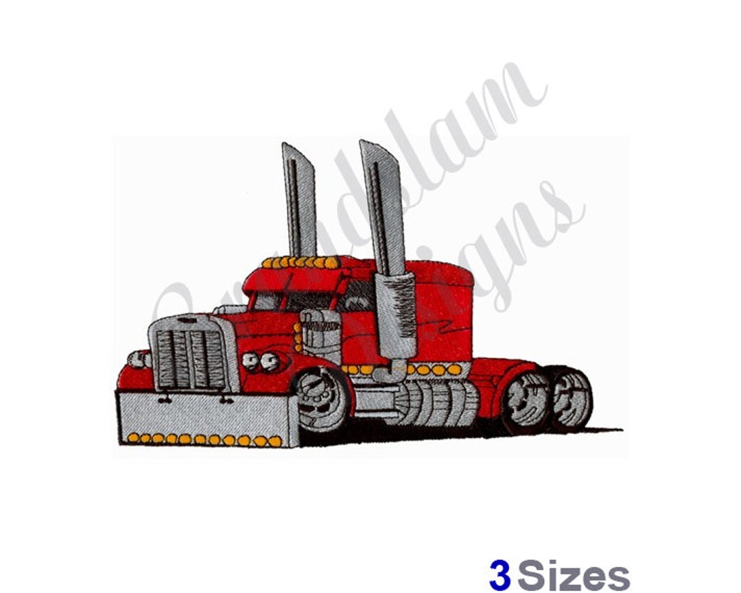 Semi Truck - Machine Embroidery Design, Embroidery Designs, Machine ...