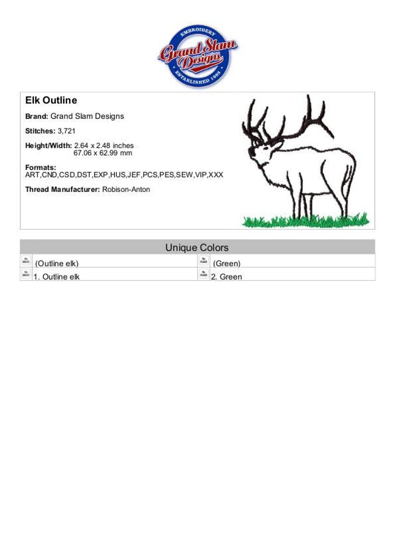Elk Outline - Machine Embroidery Design, Embroidery Designs, Machine ...