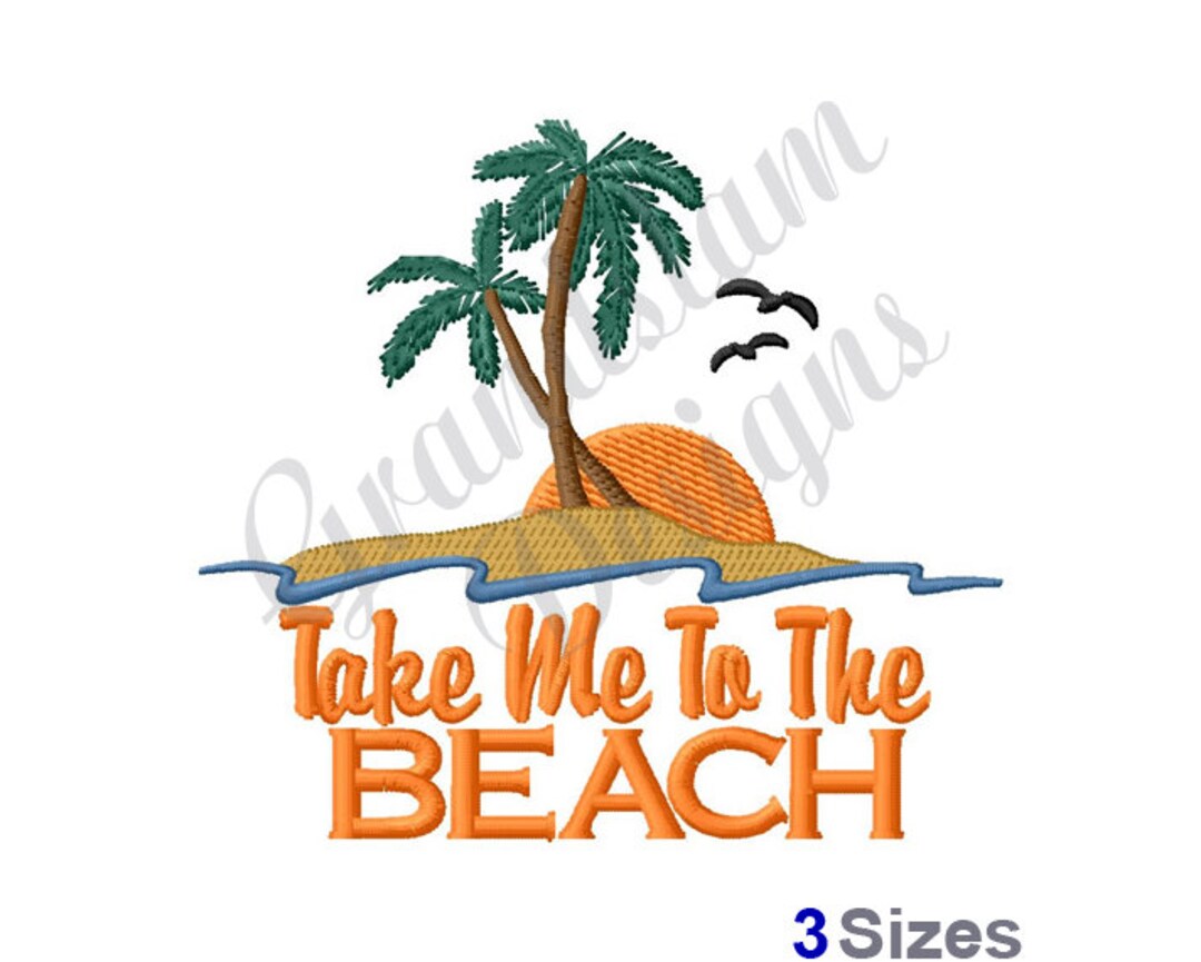 Beach Sunset - Machine Embroidery Design - Etsy