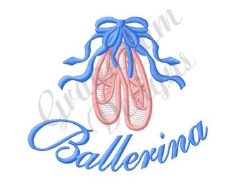 Ballet Shoe Machine Embroidery Design, Ballet Embroidery, Pointe Shoes ...
