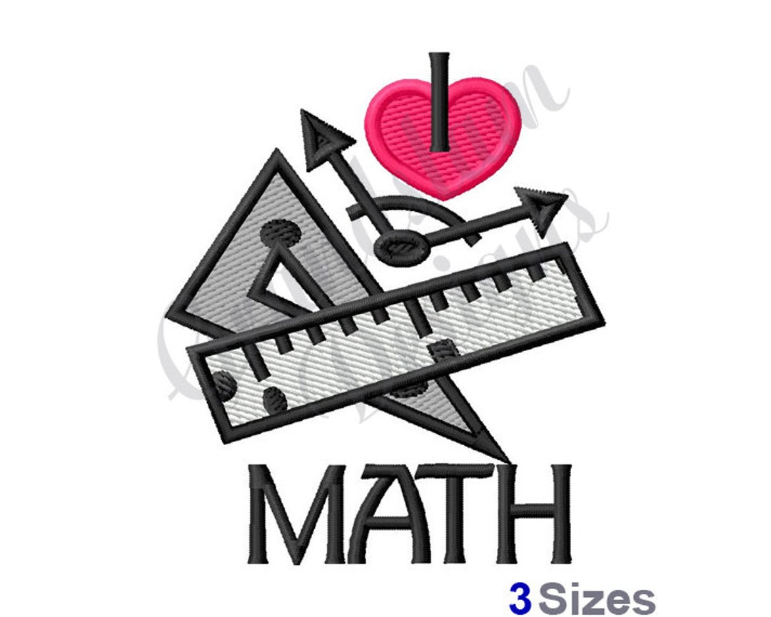 I Love Math - Machine Embroidery Design - Etsy