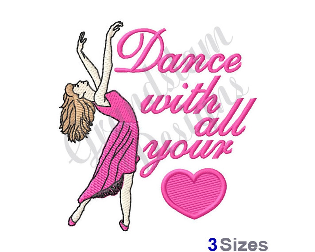 Dance Heart - Machine Embroidery Design - Etsy