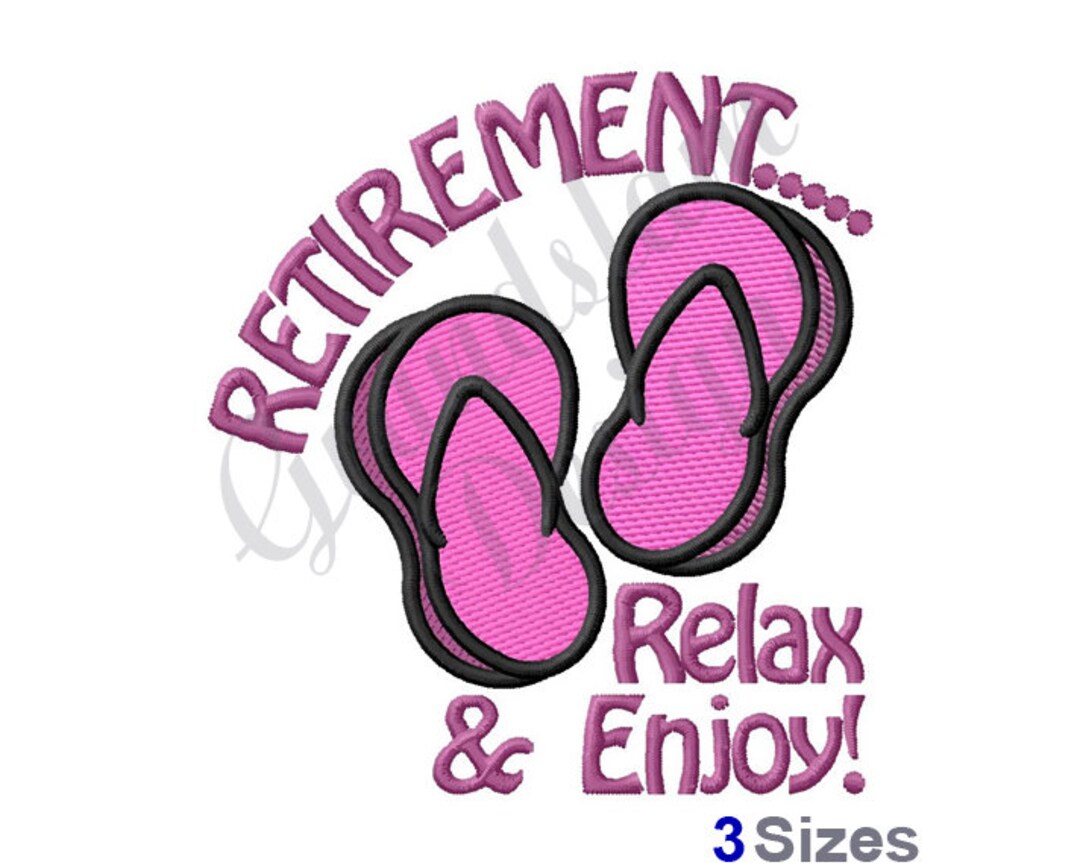 Retirement Flip Flops - Machine Embroidery Design - Etsy