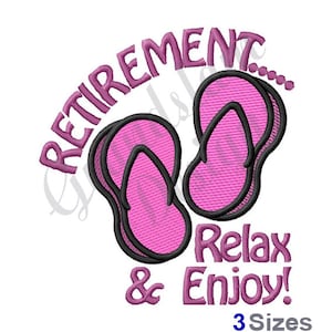 Retirement Flip Flops - Machine Embroidery Design - Etsy