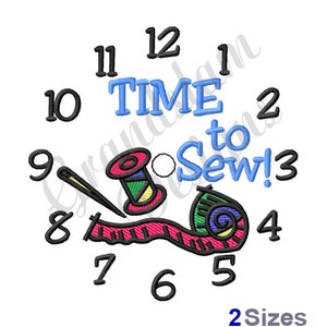 Time to Sew Clock Face - Machine Embroidery Design, Embroidery Designs ...
