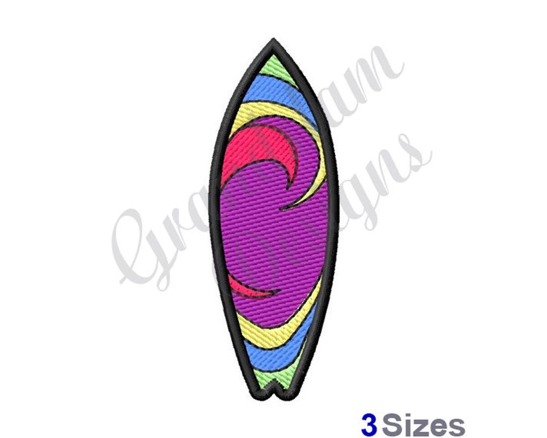 Surfboard - Machine Embroidery Design - Etsy