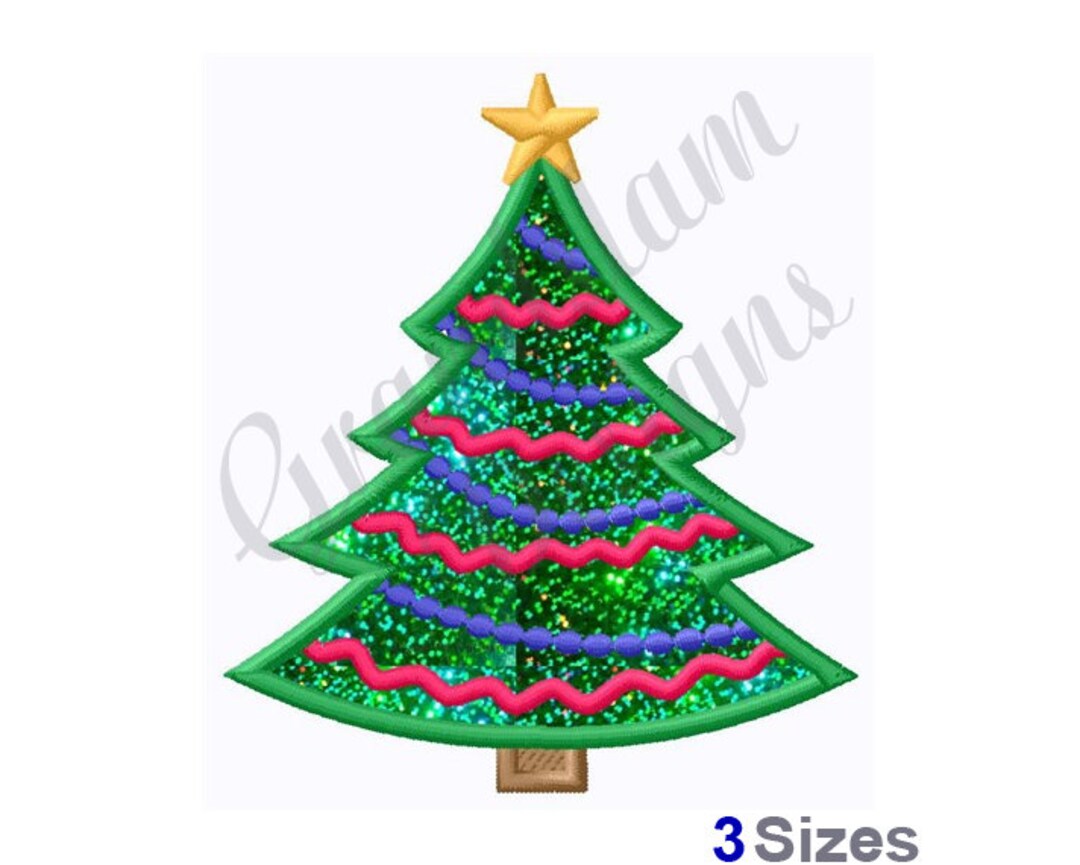 Christmas Tree Applique - Machine Embroidery Design - Etsy