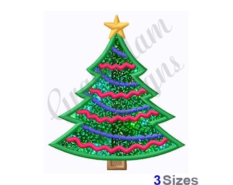 Christmas Tree Applique Design Set. Christmas Tree Embroidery. - Etsy